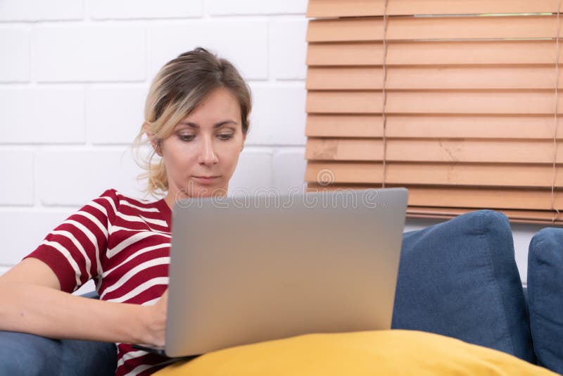 Lazy Girl Lie Still on the Sofa Stock Photo - Image of caucasian ...
