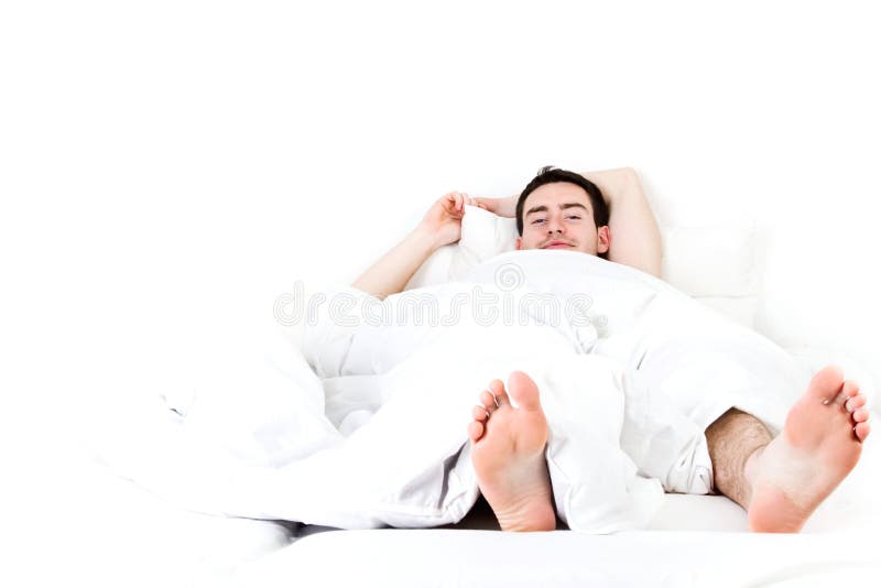 Lazy man stock photo. Image of closeup, foreground, covered - 20648634