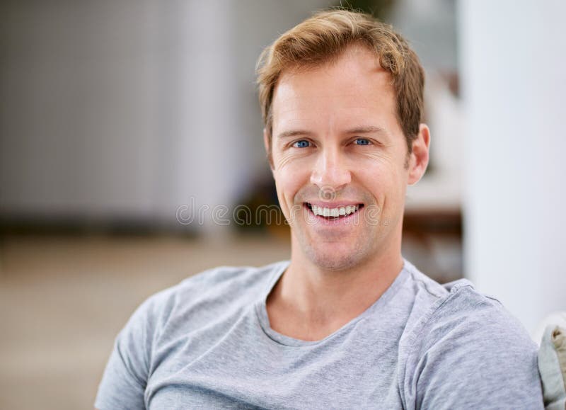 Lazy Morning at Home. a Handsome Man Relaxing at Home. Stock Image ...