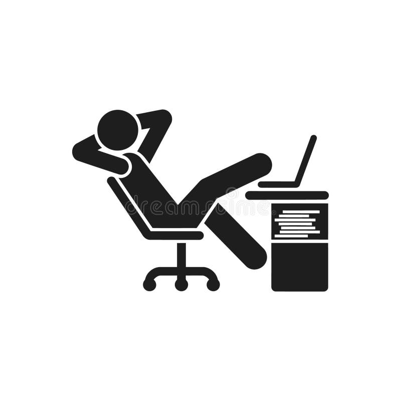 Lazy Office Worker Icon stock vector. Illustration of vector - 361856611