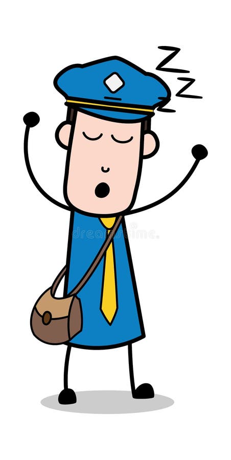 Tired - Postman Cartoon Courier Guy Vector Illustration Stock ...