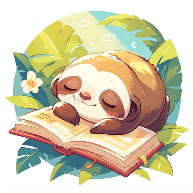 A Lazy Sloth Writer Cartoon Style Stock Vector - Illustration of lazy ...