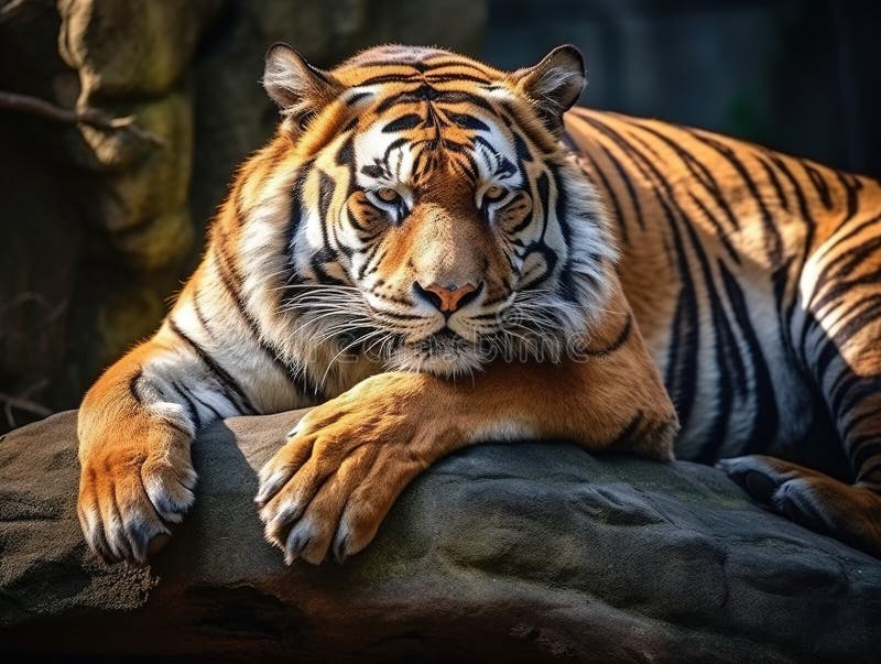 Ai Generated Illustration Wildlife Concept of Lazy Tiger Stock ...