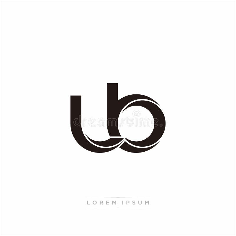 Lb Initial Letter Split Lowercase Modern Monogram Linked Outline ...