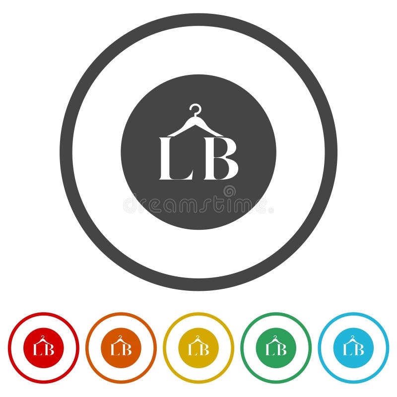 LB Letter Logo. Set Icons in Color Circle Buttons Stock Illustration ...