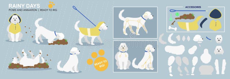 Dog Character Ready To Rig for Animation. Vector Assets Stock Vector ...