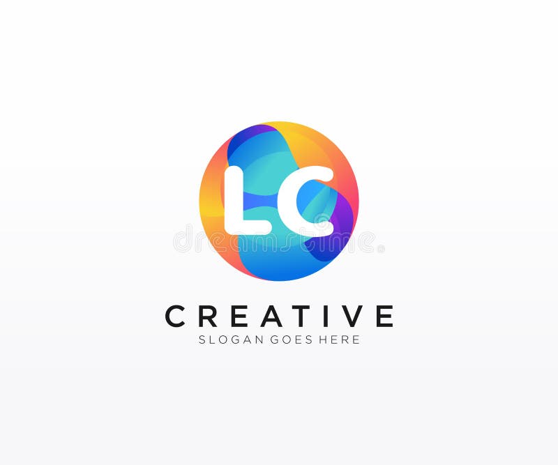 LC Initial Logo with Colorful Circle Template Vector Stock Vector ...