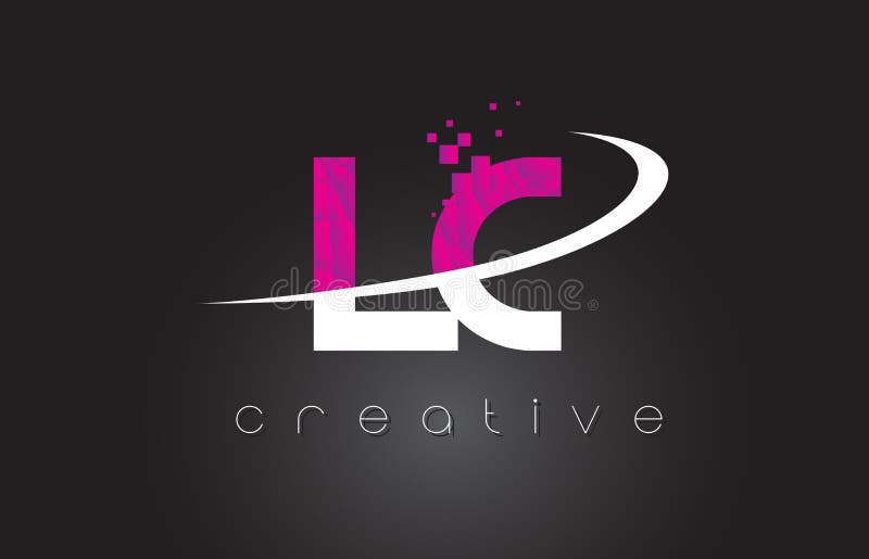 LC L C Creative Letters Design with White Pink Colors Stock Vector ...