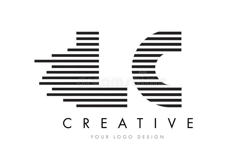 LC L C Zebra Letter Logo Design with Black and White Stripes Stock ...