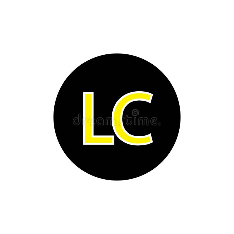 Lc logo design stock vector. Illustration of black, company - 205863694