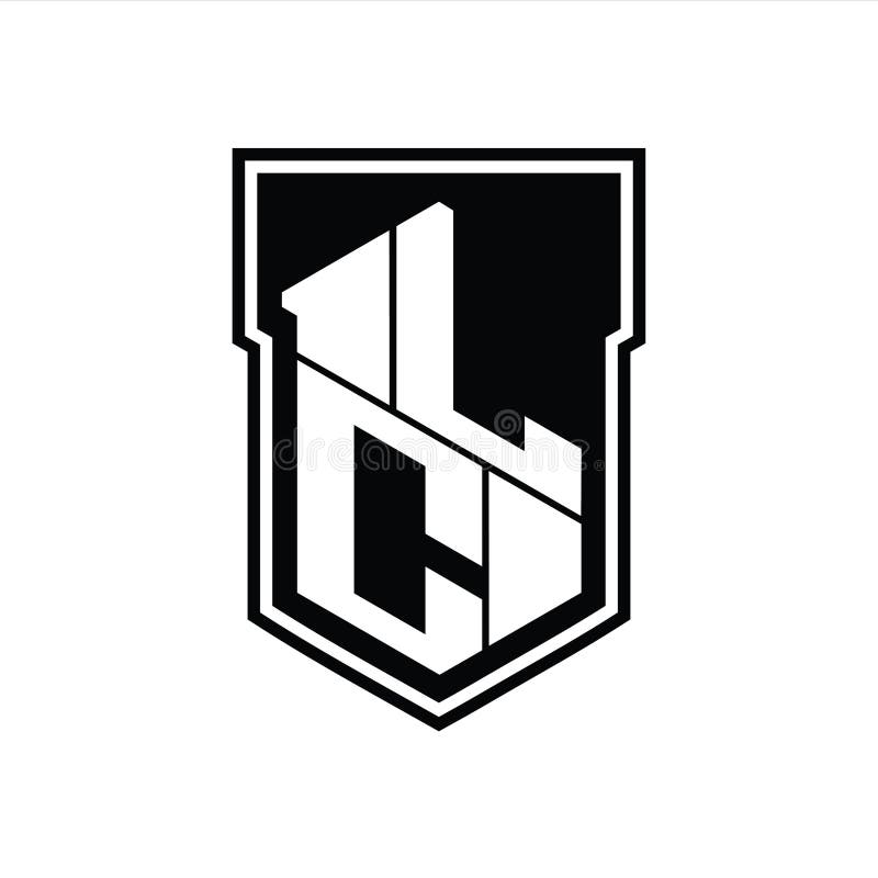 LC Logo Monogram Hexagon Geometric Up and Down Inside Shield Isolated ...