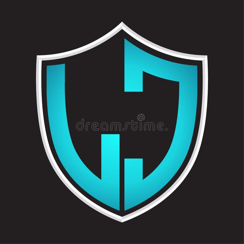 LC Logo Monogram with Shield Shape Isolated Blue Colors on Outline ...