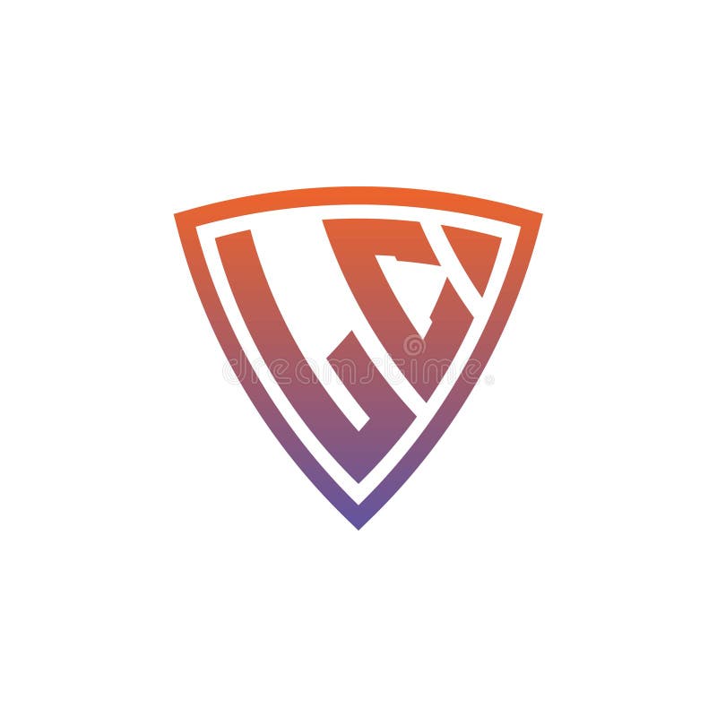 LC Logo Shield Monogram Gradient Style Design Stock Vector ...