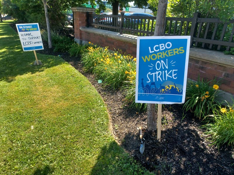 LCBO workers in strike editorial photography. Image of information ...