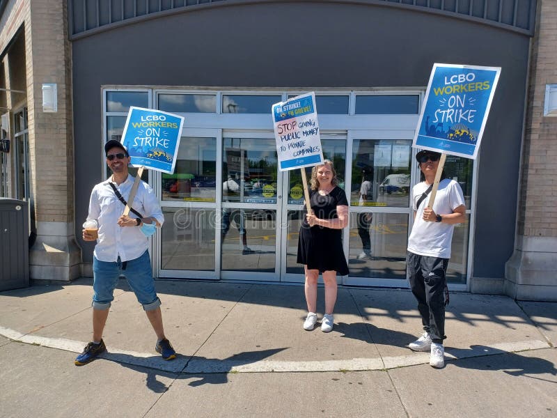 LCBO workers in strike editorial image. Image of board - 325355675