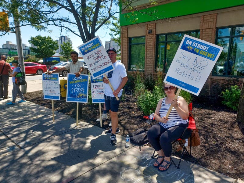 LCBO workers in strike editorial image. Image of canadian - 325355750
