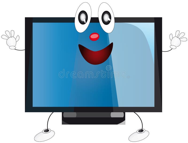 Desktop computer mascot stock vector. Illustration of electronics ...