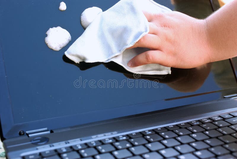 Lcd cleaning stock image. Image of dirty, flat, wipe - 15711993