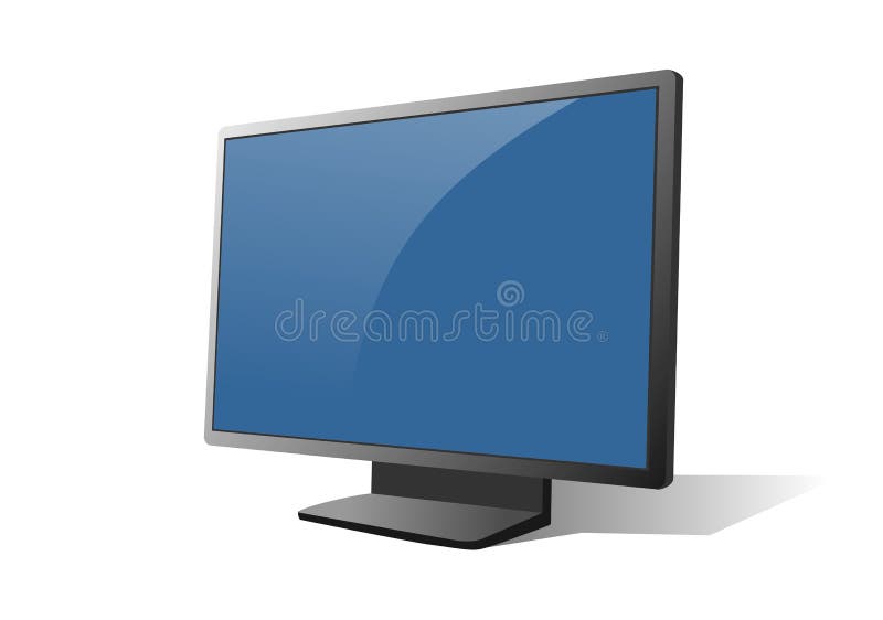 LCD Monitor stock vector. Illustration of media, flat - 5384189