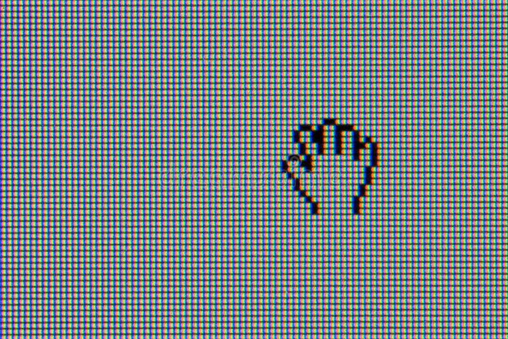 LCD Computer Monitor with Hand Cursor Stock Photo - Image of cursor ...