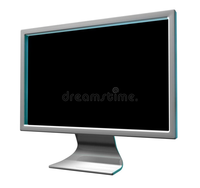 LCD Computer Monitor Screen Stock Illustration - Illustration of blank ...