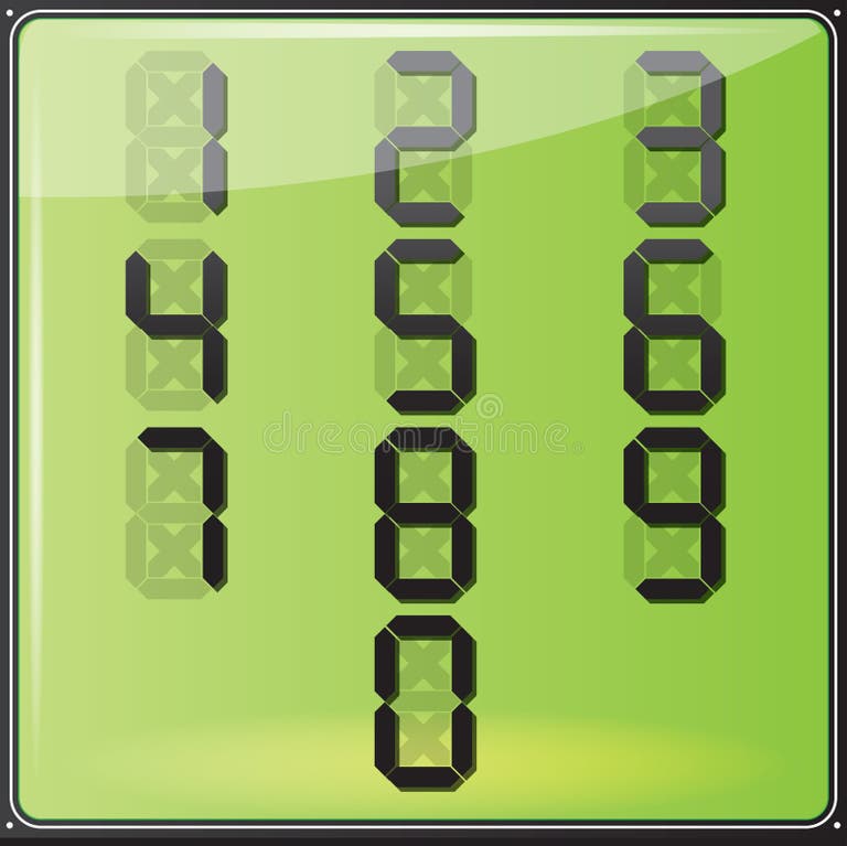 LCD Digital Numbers stock illustration. Illustration of calc - 33370213