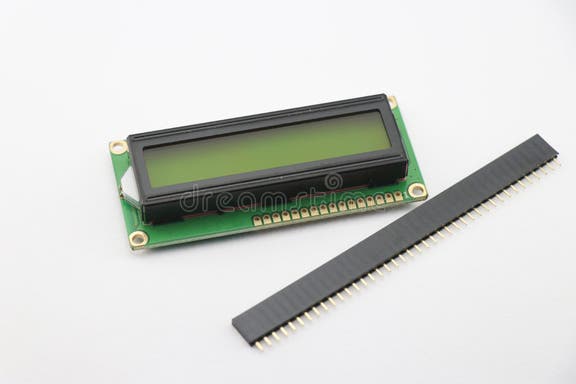 LCD Display Module with Header Pins, LCD 16x2 Module Isolated on White ...
