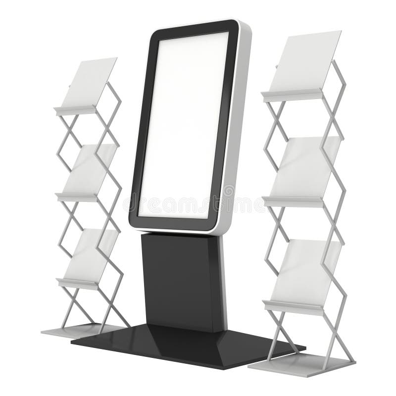 LCD Display Stand and Magazine Rack. Stock Illustration - Illustration ...