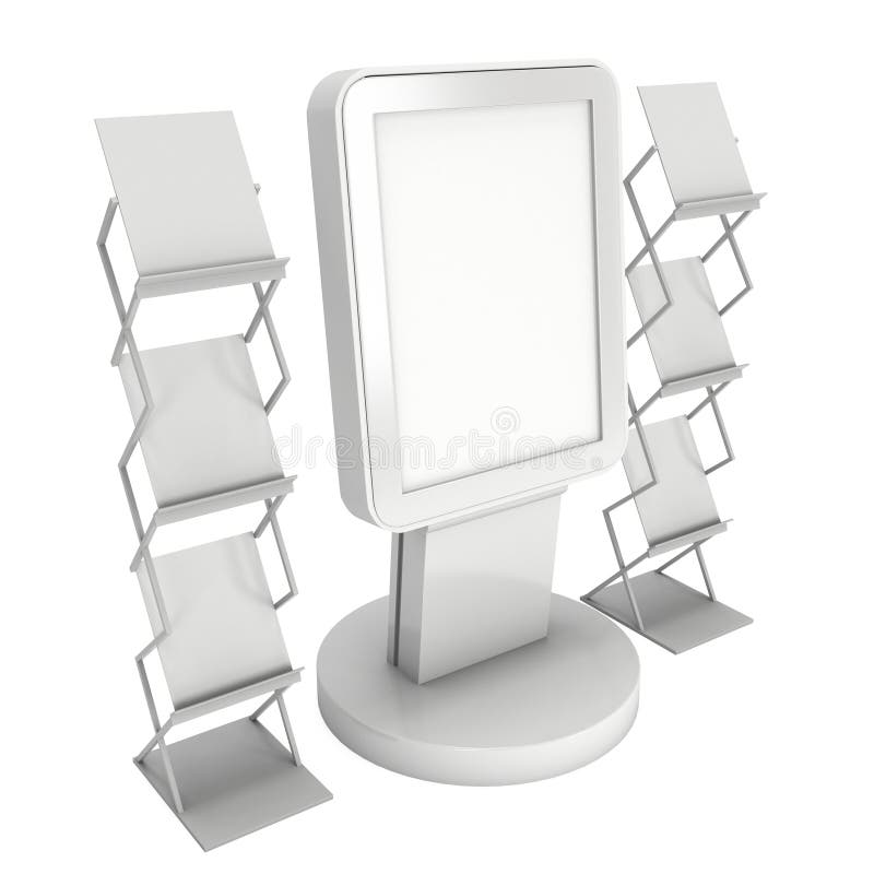 LCD Display Stand and Magazine Rack. Stock Image - Image of commerce ...