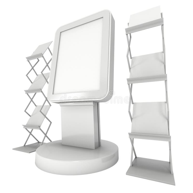 LCD Display Stand and Magazine Rack. Stock Illustration - Illustration ...