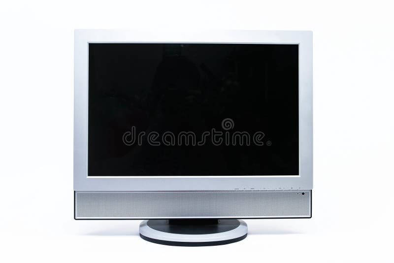 LCD Flatscreen TV Isolated on White Stock Image - Image of appliance ...