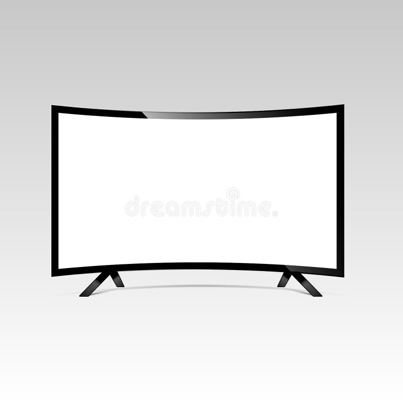 Wide Screen TV Monitor Mock Up. Left Right and Front View. Vector ...