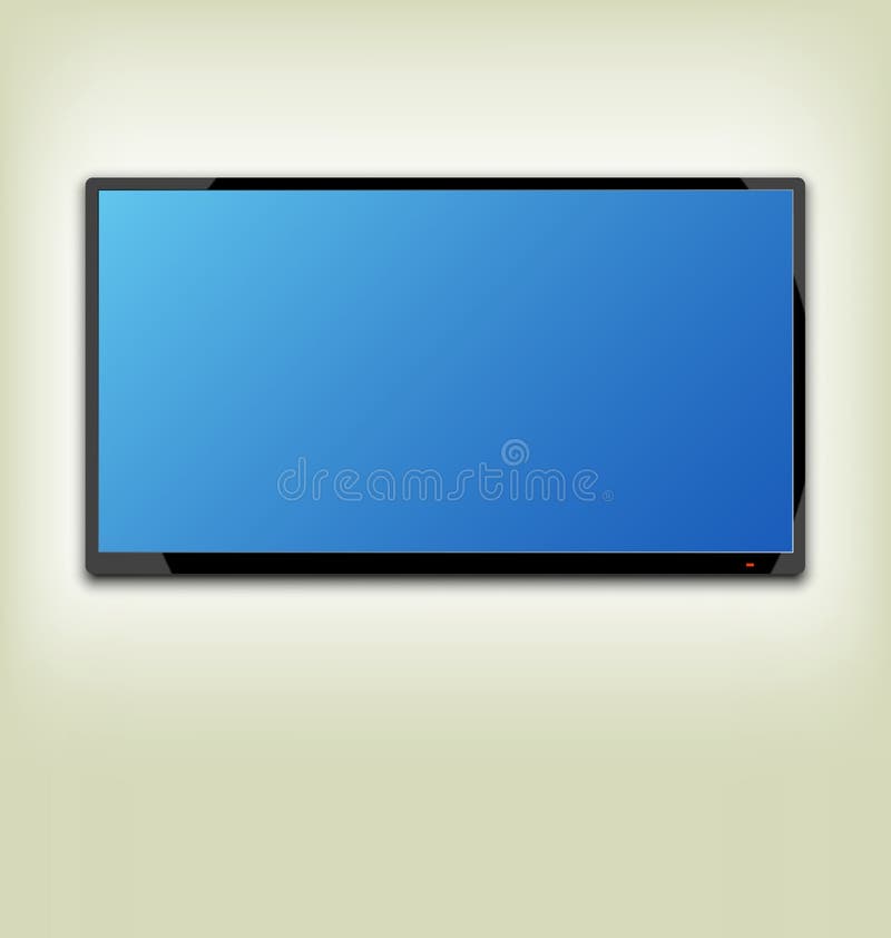 LCD or LED Tv Screen Hanging on the Wall Stock Vector - Illustration of ...