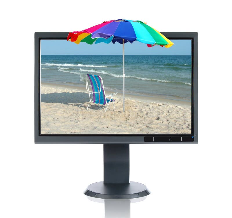 Beach Umbrella stock image. Image of vertical, green, orange - 2990267