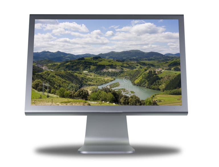 Lcd monitor flat screen stock image. Image of landscape - 7957779