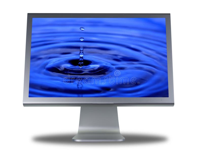 Lcd monitor flat screen stock image. Image of tech, desktop - 8595303