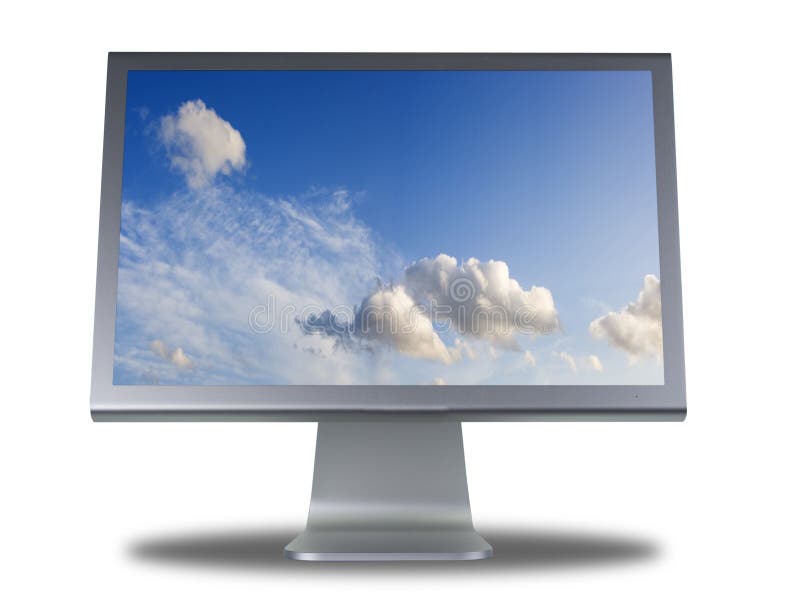 Lcd monitor flat screen stock image. Image of background - 9258633