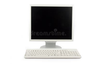 Lcd monitor and keyboard stock photo. Image of flat, white - 2195464