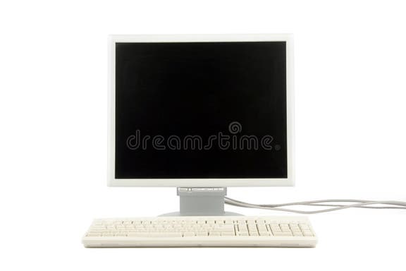 Lcd monitor and keyboard stock photo. Image of flat, crystal - 2215902
