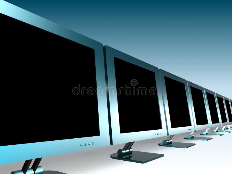 Lcd monitors stock illustration. Illustration of render - 1013354