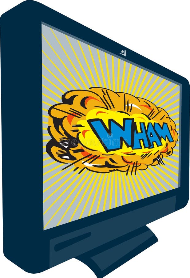 LCD Plasma TV Television Wham Stock Illustration - Illustration of ...