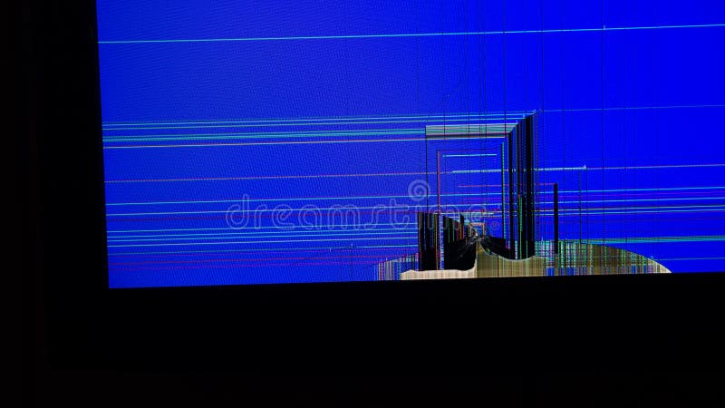LCD rotto TV immagine stock. Immagine di rotto, righe - 67917123