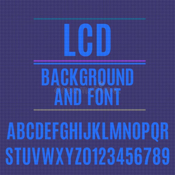 LCD screen stock vector. Illustration of number, alphabet - 83249236