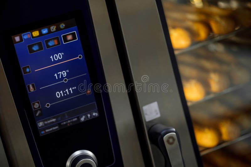 LCD Screen of Oven with Baguette Stock Image - Image of crust, brown ...