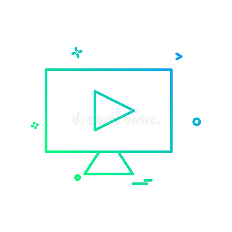 Lcd Screen Play Icon Design Vector Stock Vector - Illustration of ...