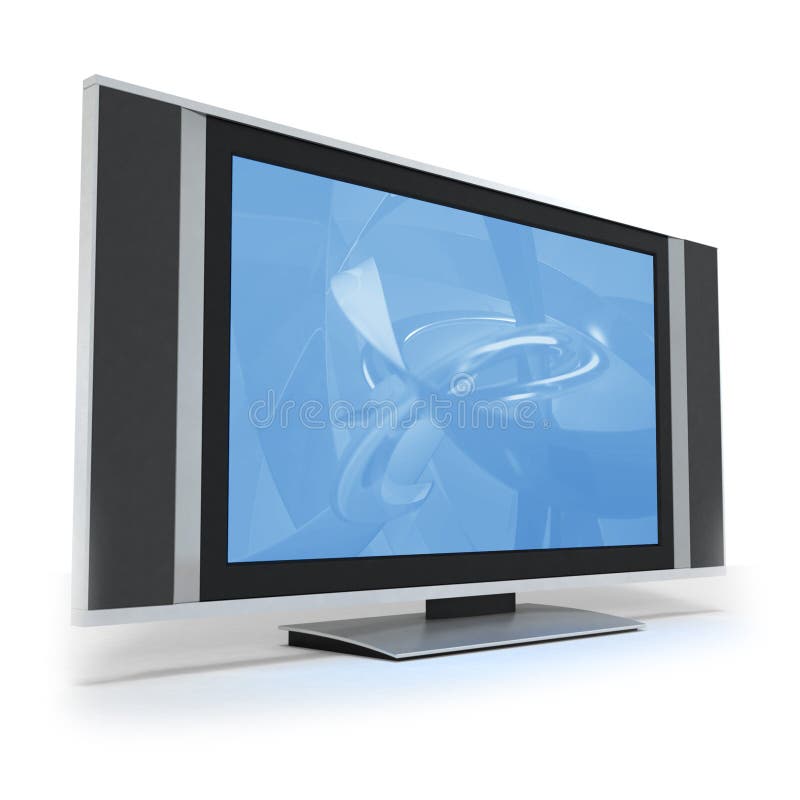 LCD Screen TVs with Abstract Blue Display Stock Illustration ...