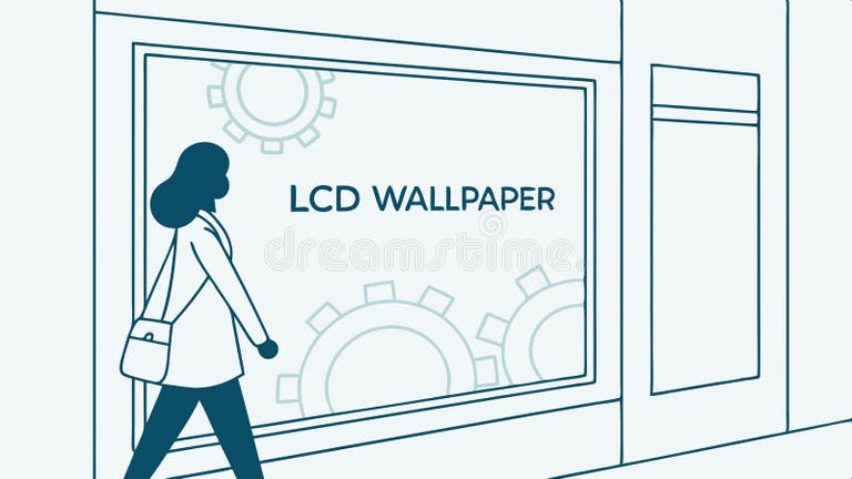 LCD Screen with Wallpaper, Digital Display and Tech Interface Vector ...