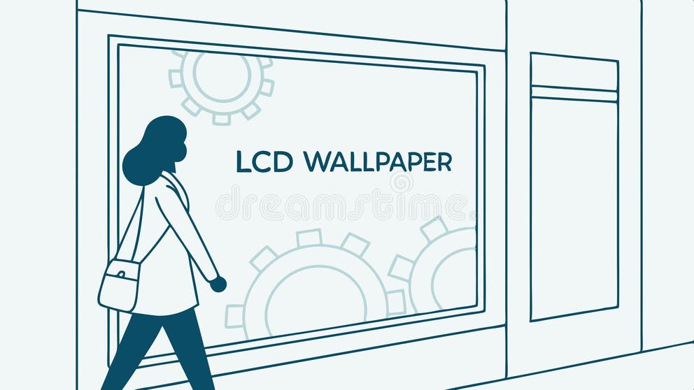 LCD Screen with Wallpaper, Digital Display and Tech Interface Vector ...