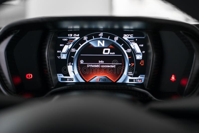 Lcd speedometer cluster editorial stock image. Image of italian - 53533359