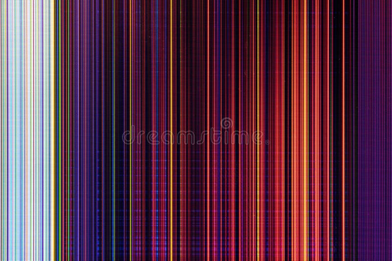 LCD Television with Broken Screen and Colorful Stripes Stock Photo ...